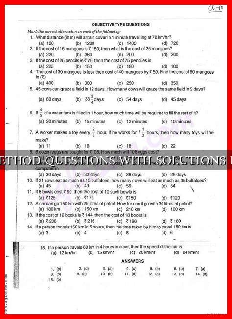 Unitary Method Questions With Solutions For Class 5 Wadaef