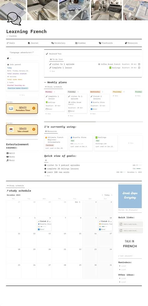 Ultimate Language Learning Notion Dashboard Stellas Ko Fi Shop Learning Template Learn A