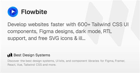 Flowbite Build Faster With Tailwind Css Components And Figma Best Design Systems