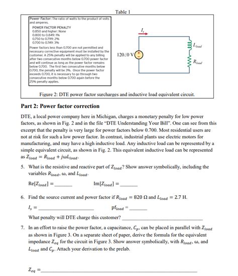 Solved Power Factor The Ratio Of Watts To The Product Of