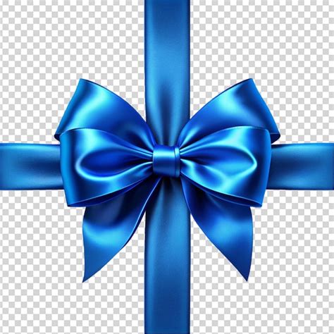 Premium Psd Blue Silk Ribbon With Bow Isolated On White Background