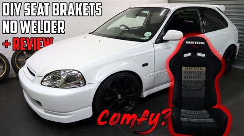 Bride Seats Install No Welder Diy Brackets Honda Civic Ek Youtube