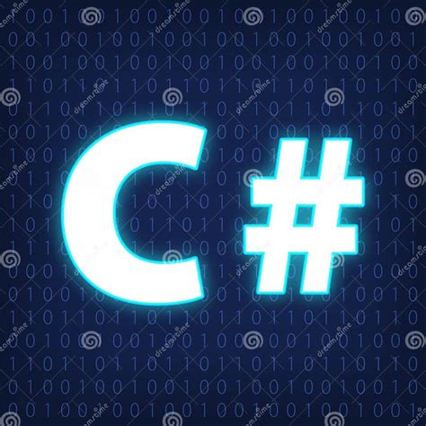 Machine Code Languages In Neon Style Programming Languages Concept C On Binary Code Background
