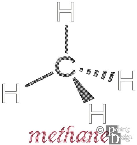 Methane Molecule Cross Stitch Pattern PDF Etsy