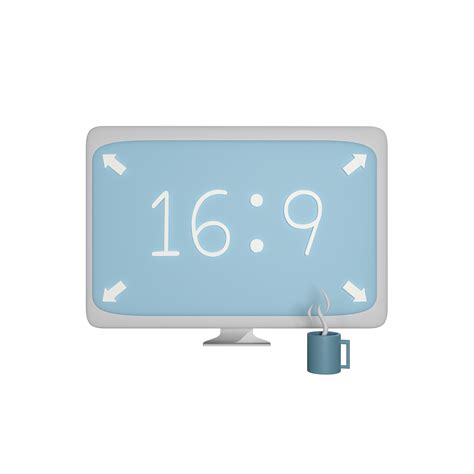 D Render UI Aspect Ratio Large Front View PNG