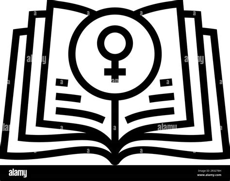 Feminist Literature Feminism Woman Line Icon Vector Illustration Stock
