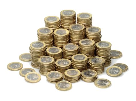 Premium Photo Stack Of Euro Coins On White Background
