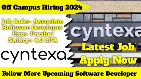 Cyntexa Associate Software Developer Cyntexa Off Campus Hiring 2024