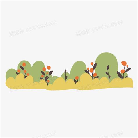 手绘草丛花朵卡通免抠元素图片免费下载 PNG素材 编号vgpi4dw8o 图精灵