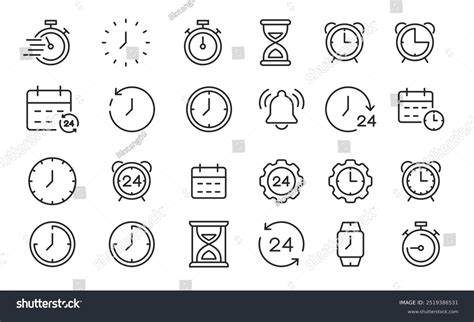 Set Clocks Icons Vector Editable Stock Vector Royalty Free 2519386531 Shutterstock