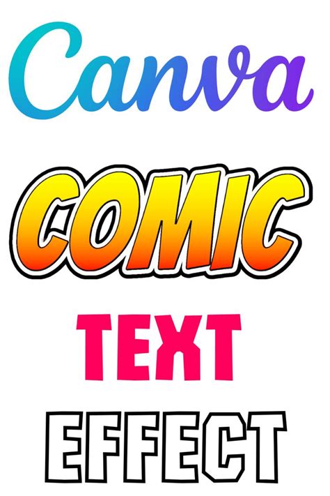 Canva Text Effects Comic Book Font Comic Text Graphic Design
