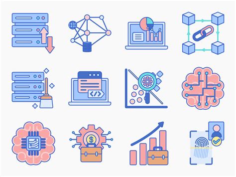 80 Big Data Analytics Icon Set Flat Icons