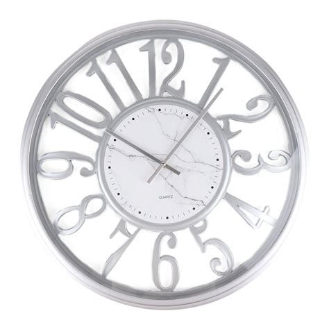 Большие Настенные Часы в Классическом Стиле 61 См Серебро пластик — Купить Недорого на Bigl