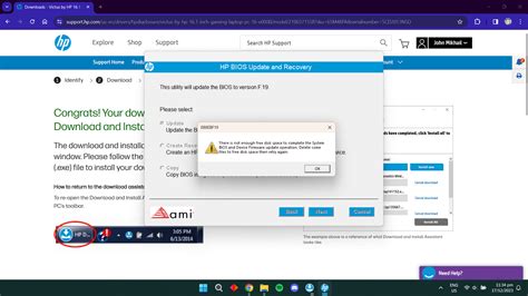 Bios Update Failed Not Enough Free Disk Space R Hpvictus