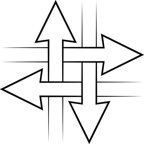 Intersecting Arrows Sign Intersection Symbol Concept Communication Connection 20717793 Vector