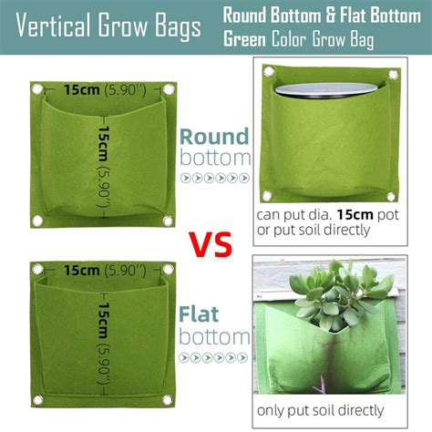 Badu Bg 1 6 джоба Вертикални зелени чанти за отглеждане Монтирани на стена Висящи саксии за