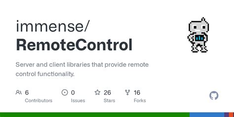 Github Immense Remotecontrol Server And Client Libraries That Provide Remote Control