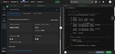 Solved Maximum Circular Subarray Sum With Kadanes Algorithm