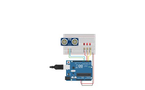 Circuit Design Distance Sensor Tinkercad