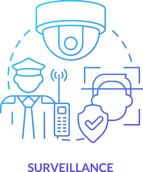 Surveillance Blue Gradient Concept Icon Physical Security Framework Abstract Idea Thin Line