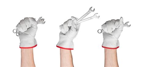 Premium Photo Close Up Of A Hand Holding A Spanner Handy Repair Tool