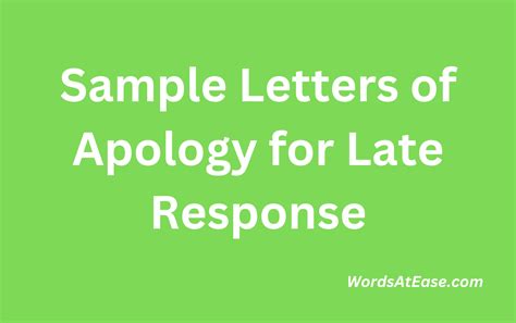 15 Sample Letters Of Apology For Late Response Words At Ease