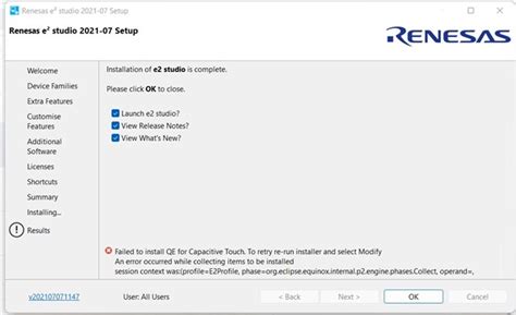 Failed To Install Qe For Capacitive Touch Forum Ra Mcu Renesas Engineering Community