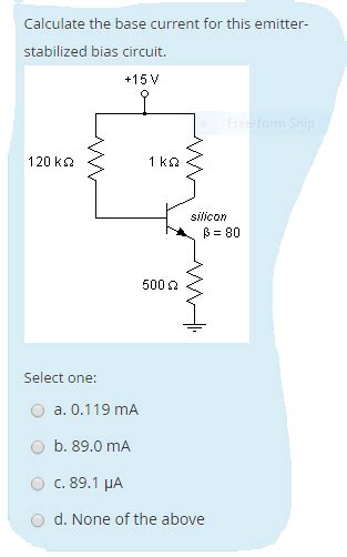 Solved Calculate The Base Current For This Emitter Chegg