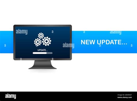System Software Update Data Update Or Synchronize With Progress Bar On The Screen Vector