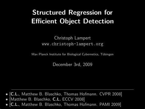 Ppt Structured Regression For Efficient Object Detection Christoph