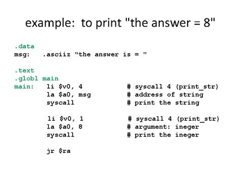 Spim Mips Assembly Language Your First Assembly Program