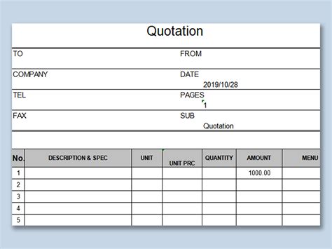 Quotation Template In Excel 15 Samples Formats