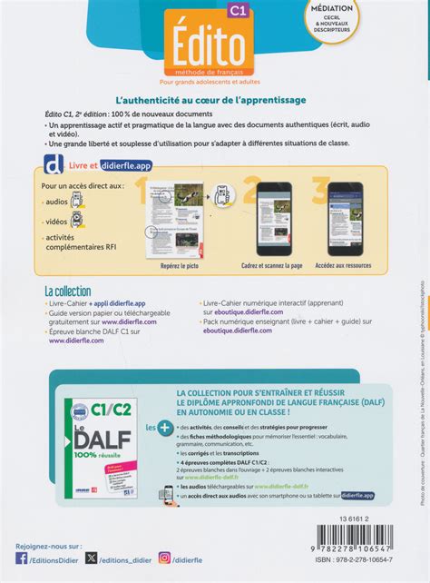 Édito C1 édition 2022 2024 Livre Cahier Didierfle App Nyelvkonyvbolt Hu
