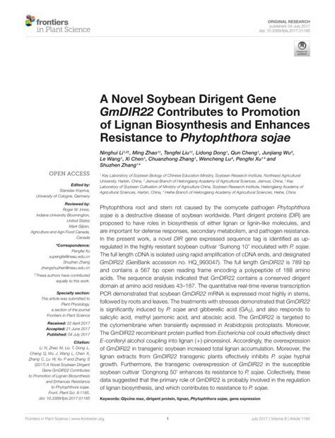 Pdf Resistance To Phytophthora Sojae Semantic Scholar Phytophthora Root And Stem Rot