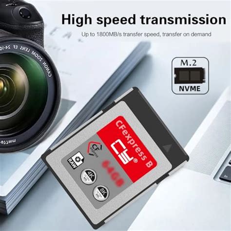 CY CFexpress Type B 64GB Memory Card CFE CFB Adapter Compatible With Camera 8K RAW PCIe