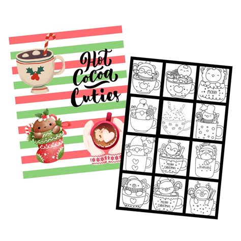 PRINTABLE Hot Cocoa Cuties Coloring 12 PAGES Etsy