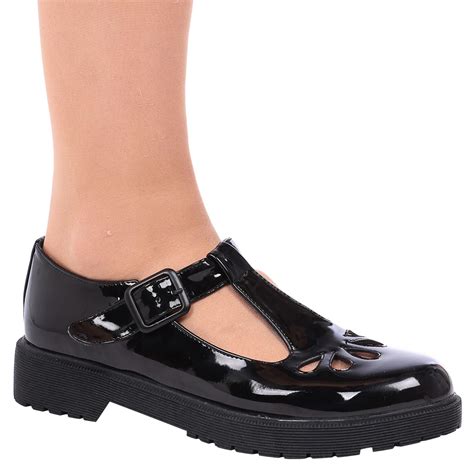 Back To School Shoes Girls Ladies Womens Mary Jane Pumps Slip On Bow