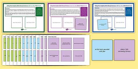 What Is A Complex Sentence Complex Multi Clause Sentence Sticky Note