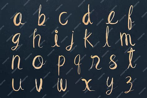 소문자 벡터 알파벳 세트 필기체 서예 글꼴 무료 벡터