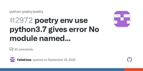Poetry Env Use Python37 Gives Error No Module Named Edviaappdata · Issue