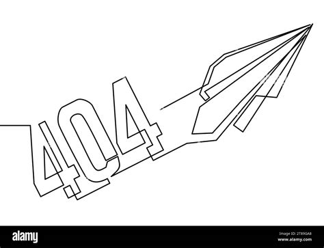 Continuous One Line Drawing Of Isolated Vector Object Paper Airplane Is