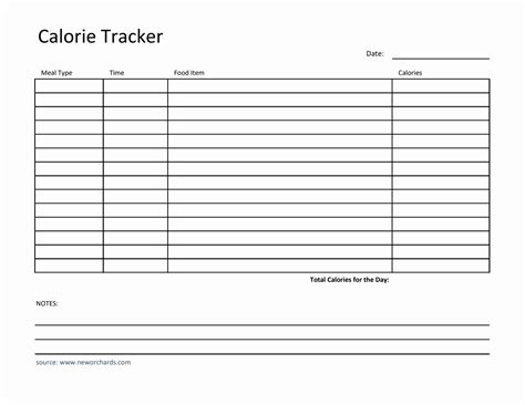 Free Excel Calorie Tracker Templates