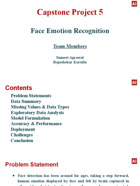 Face Emotion Recognition Capstone Project Pdf Emotions Computing