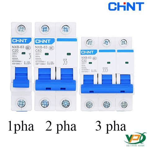 Cầu Dao Aptomat An Toàn Chint Mcb Nxb 63 1 Pha 2pha 3pha Cb Chint Shopee Việt Nam