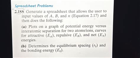Solved Use Excel To Construct The Spreadsheetsspreadsheet