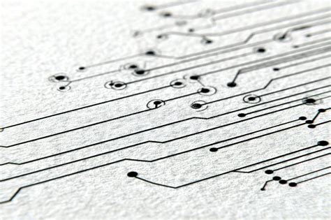 Detailed Close Up Of Intricate Circuit Board Design Showcasing Electronic Pathways And