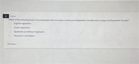 Solved Which Of The Following Tests Is Recommended When You