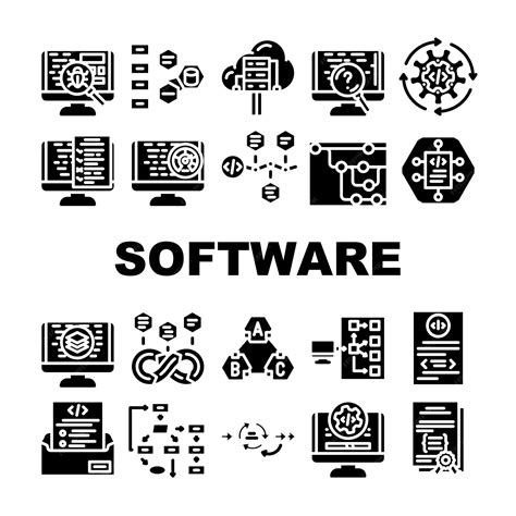 Premium Vector Software Compute Engineer Icons Set Vector