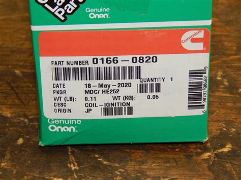 Onan Ignition Coil P Series 0166 0820 Adams Small Engine Llc