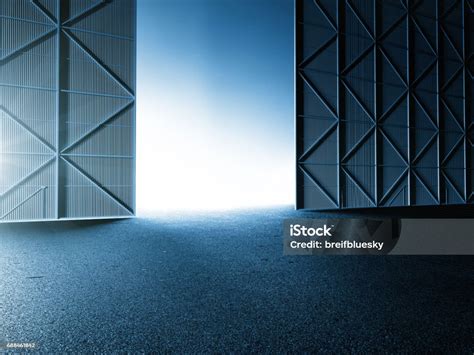 깨끗 한 빈 창 고 항공기 걸이 자동차 무대 쇼 룸 3d 그림 밤 하루 시간대에 대한 스톡 벡터 아트 및 기타 이미지 밤 하루 시간대 비행기 격납고 0명 Istock